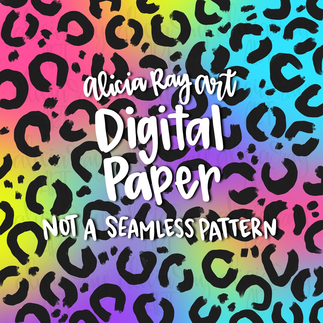 Rainbow Leopard Digital Paper PNG | Sublimation | Digital Download ...