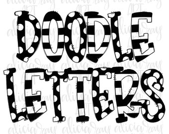 Leopard Doodle Letters Alphabet | Hand Drawn Alphabet | Alpha Pack ...