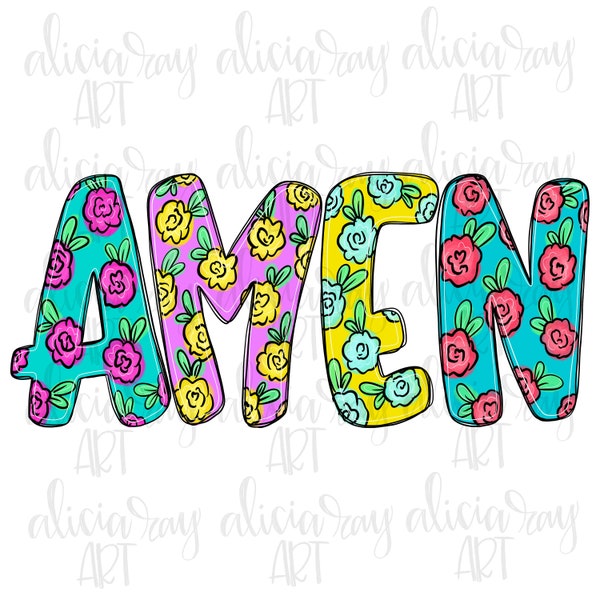 Floral Amen Png - Etsy