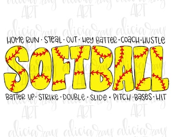 Softball Letters Png - Etsy