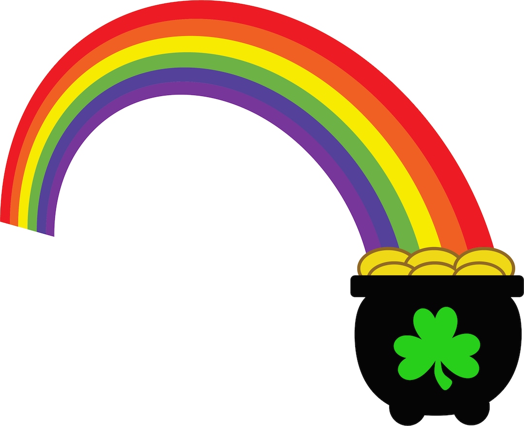 Pot of Gold Rainbow, Vinyl Iron On, St. Patrick's Day, Shamrock, - Etsy