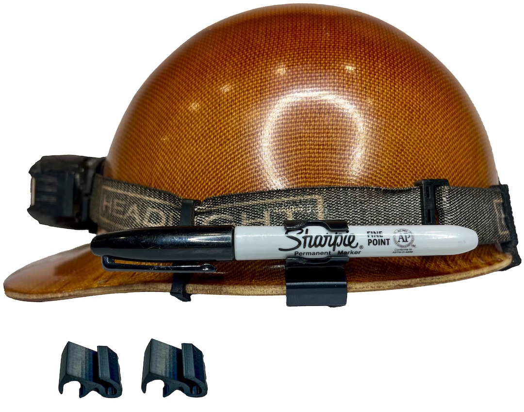 2 Pack - Hard Hat Marker Clip - Permanent Marker Holder - Hard Hat Pen ...