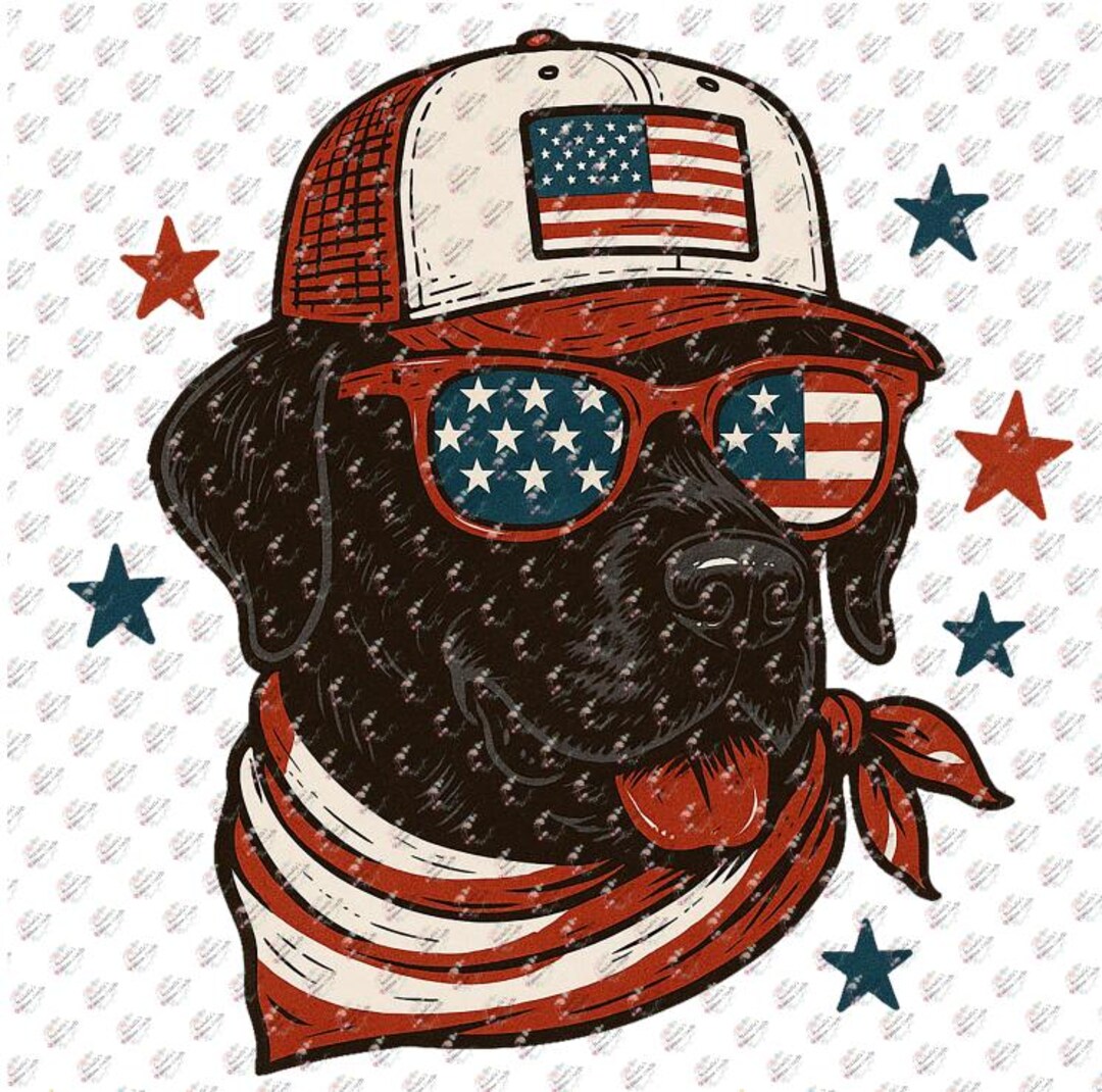 Patriotic Black Lab Png - Etsy