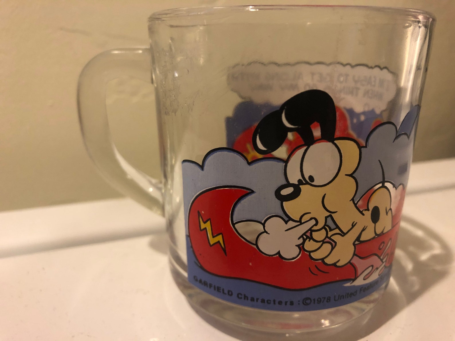 Mcdonalds Garfield Glass Cup Mug 1978 Jim Davis Vintage Cartoon Cat - Etsy