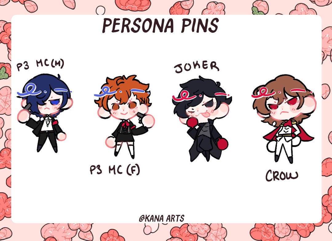 Persona Acrylic Pins - Etsy