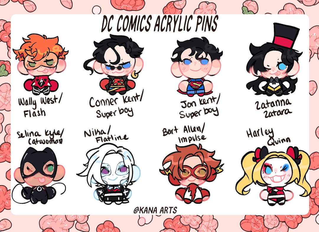 DC Comics Acrylic Pins - Etsy
