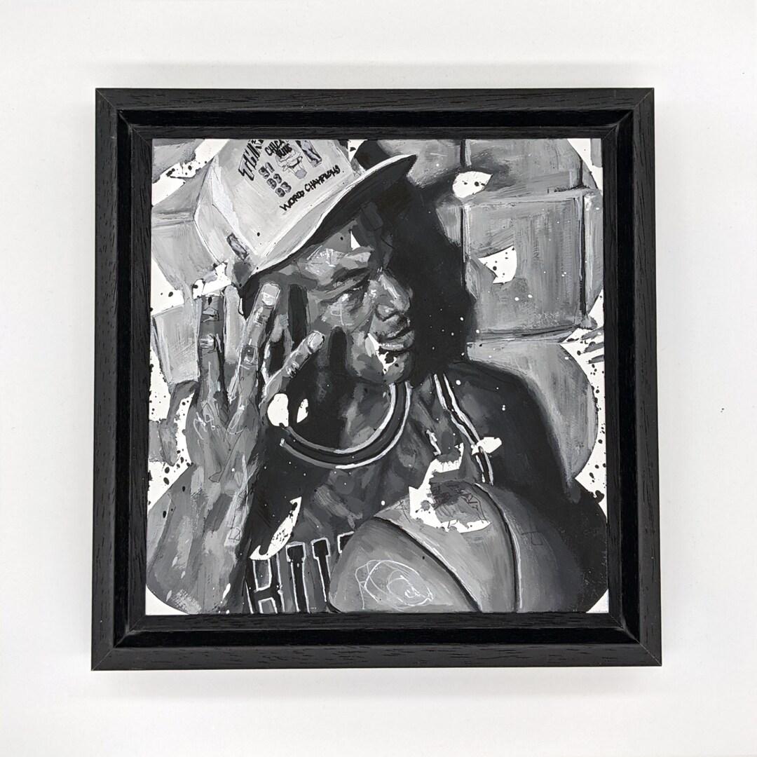 Michael Jordan Paintings, Acrylic & Markers on Wood Canvas, Chicago ...