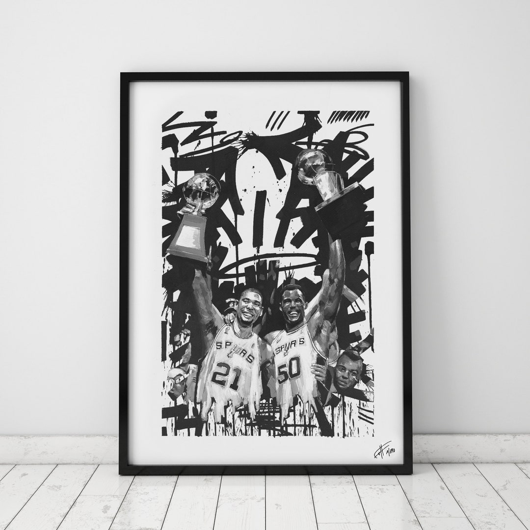Tim Duncan & David Robinson Art Print Limited Edition Basketball Poster ...