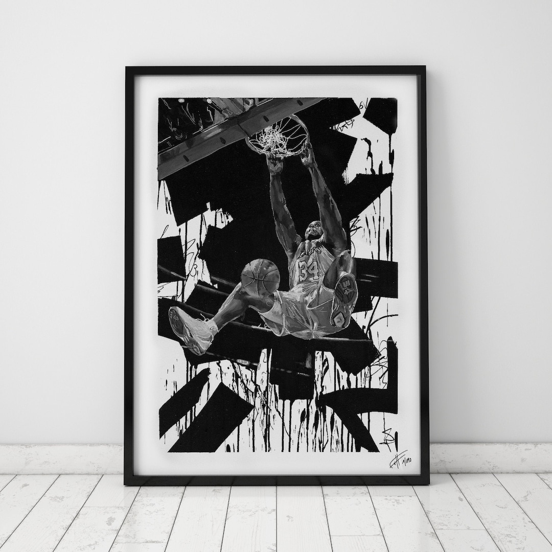 Shaquille O'neal Art Print, Limited Edition Basketball Poster, NBA Art ...
