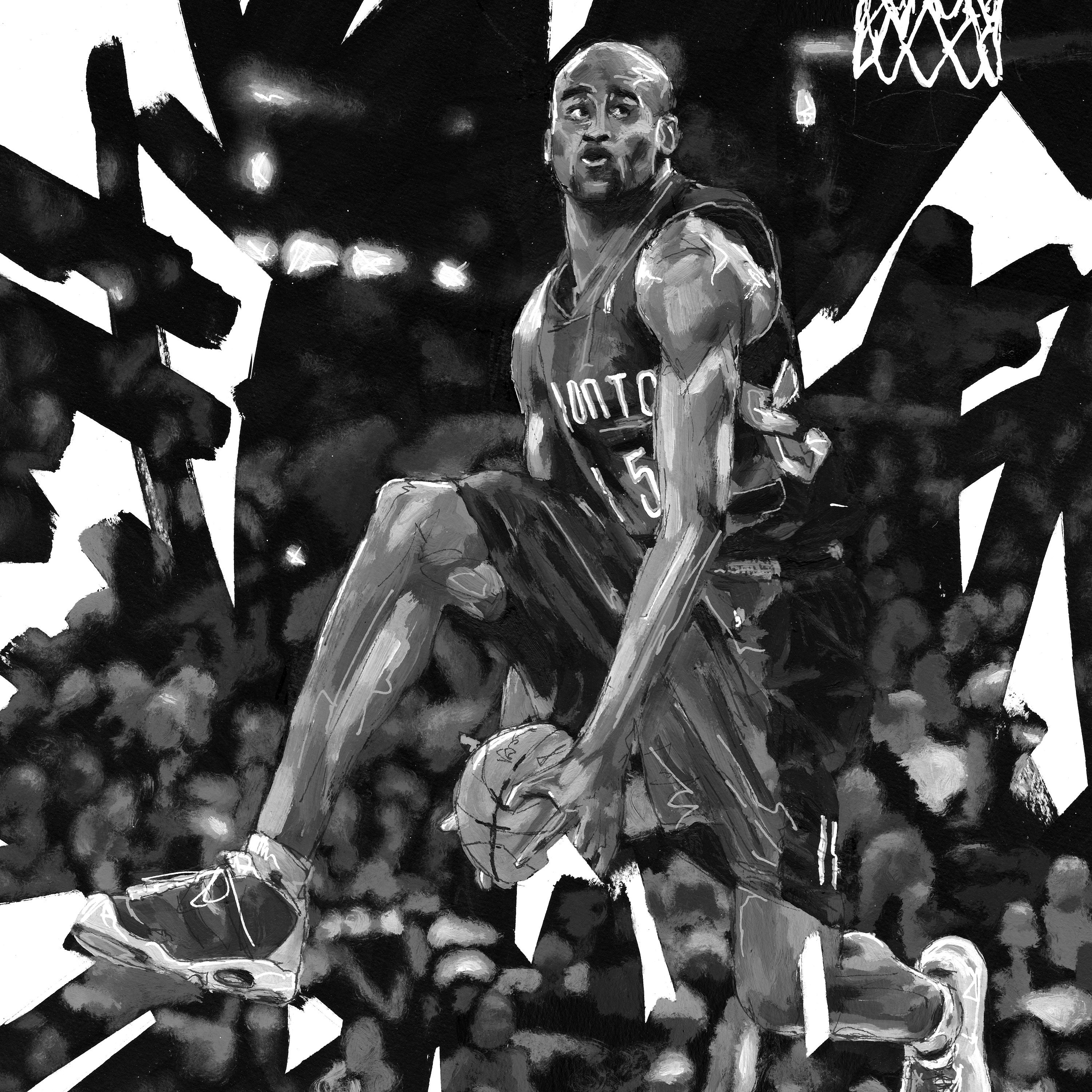 3x NBA Vinyl Sticker Vince Carter, Basketball Sticker Black White, Pack ...