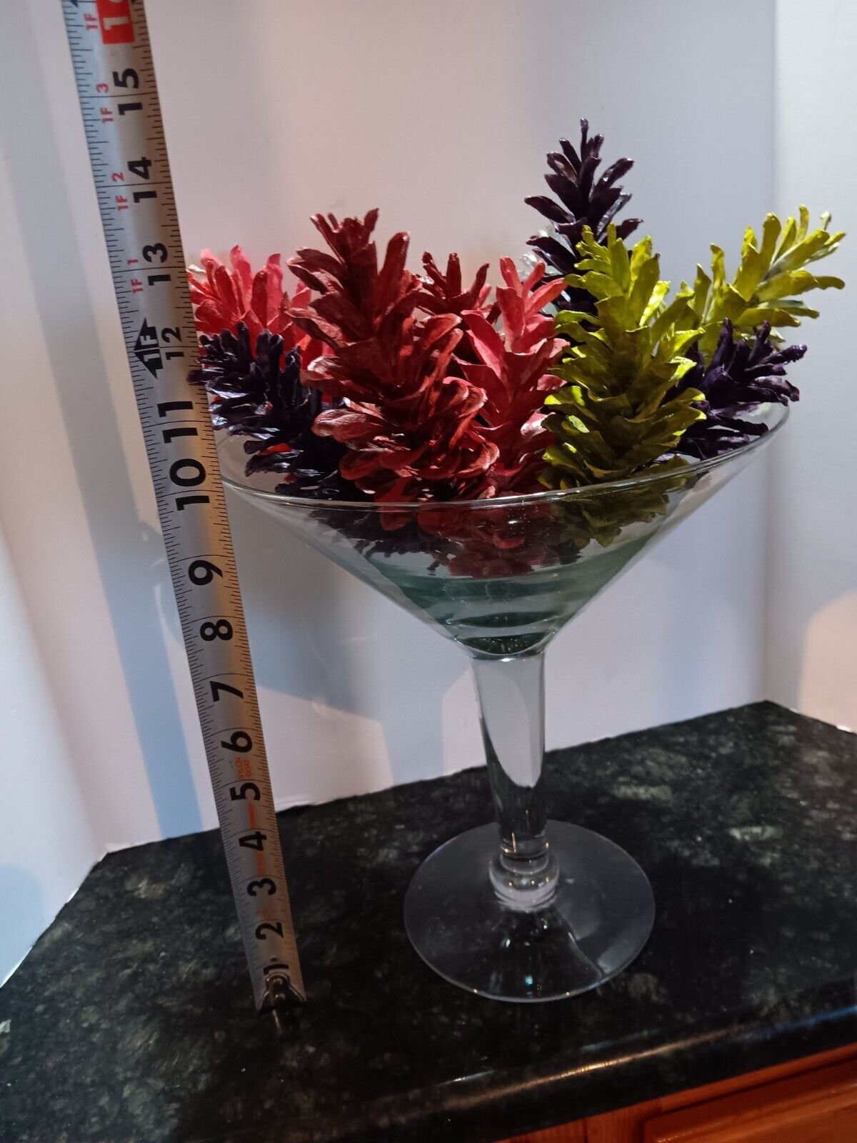 Giant Martini Glass With Hand Painted Pine Cones - Etsy