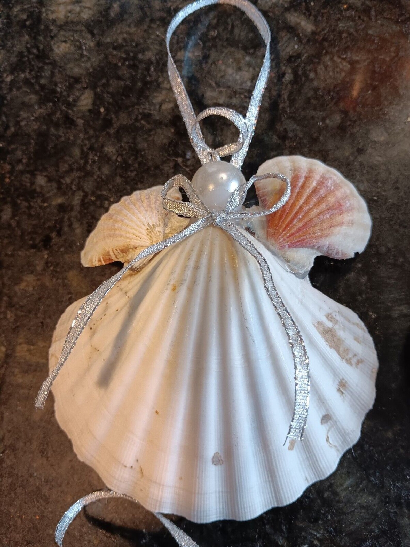 Lot of 4 Larger Shell Angel Ornaments, Hand Made White Beach Angels - Etsy