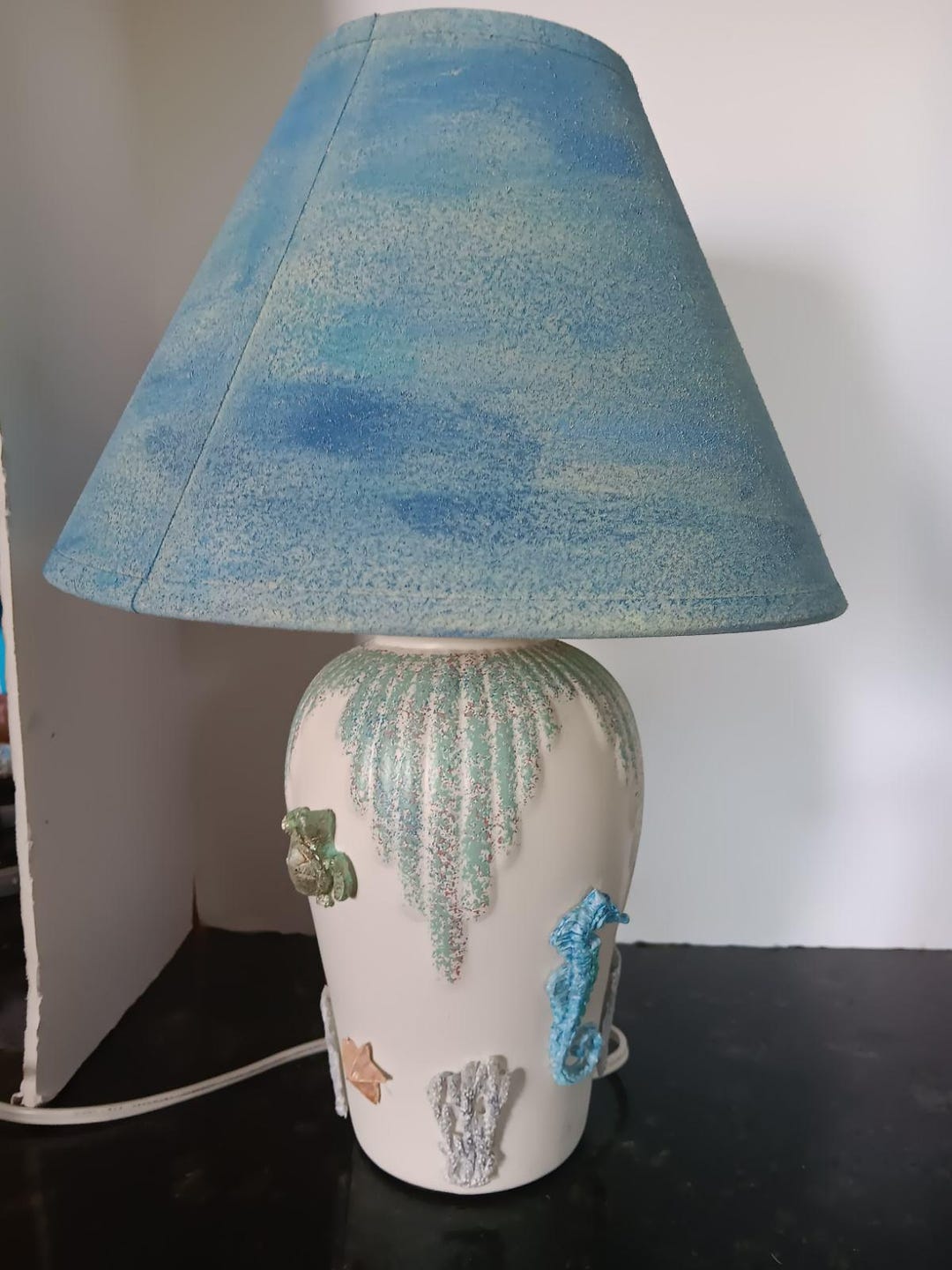 Ocean Sea Life Table Lamp W/ Shade - Vintage Lamp Updated by Me ...