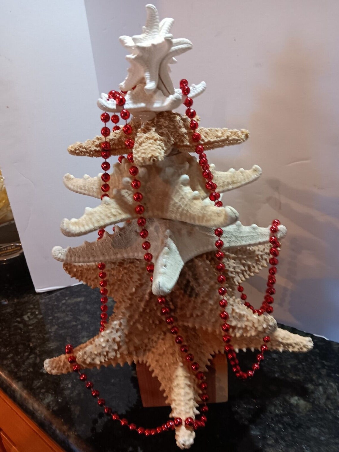 Large Knobby Star Fish Christmas Tree on Cedar Block - Etsy