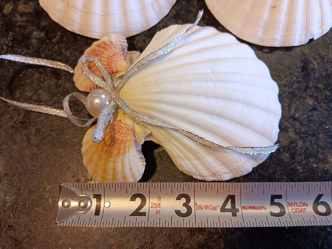 Lot of 4 Larger Shell Angel Ornaments, Hand Made White Beach Angels - Etsy