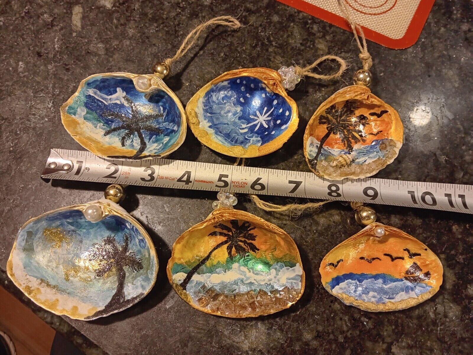 Hand Painted Ocean Themed Sea Shell Ornaments - Etsy