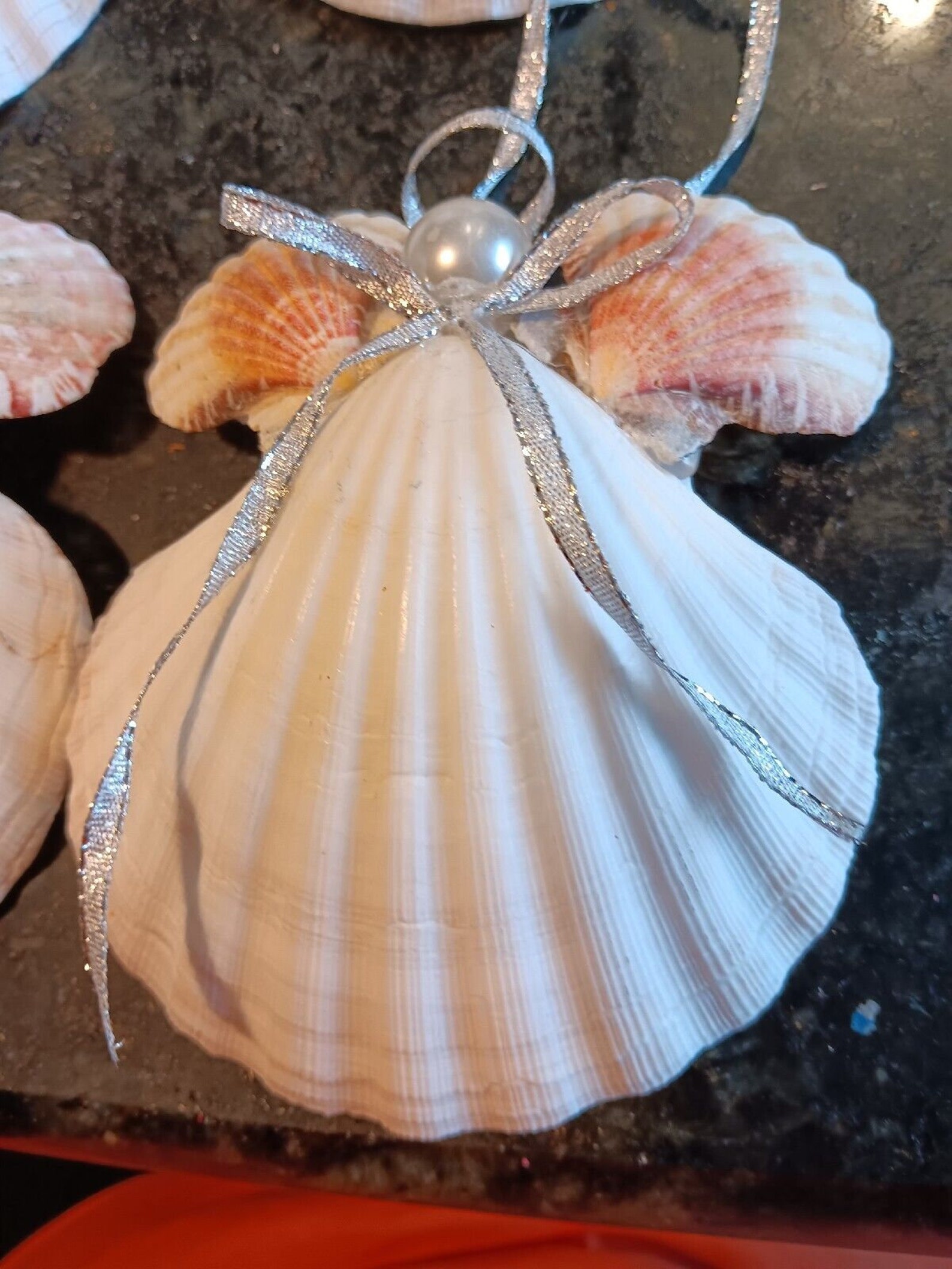 Lot of 4 Larger Shell Angel Ornaments, Hand Made White Beach Angels - Etsy