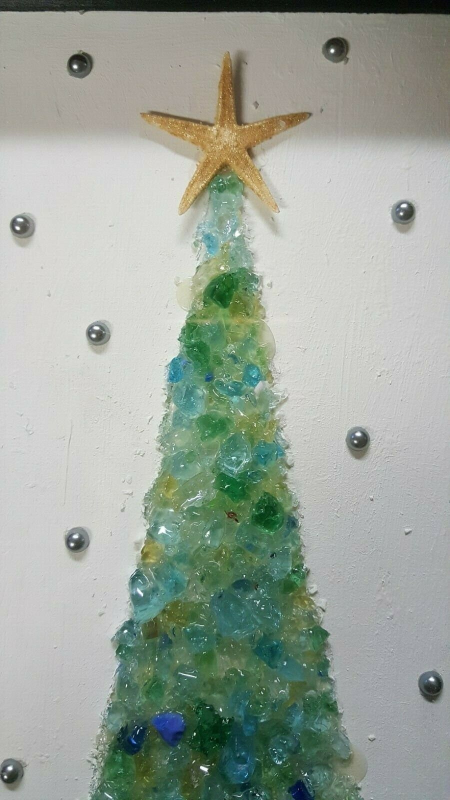 Handcrafted Crushed Glass Shadow Box Framed Christmas Tree Beautiful ...