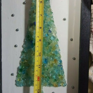 Handcrafted Crushed Glass Shadow Box Framed Christmas Tree Beautiful ...