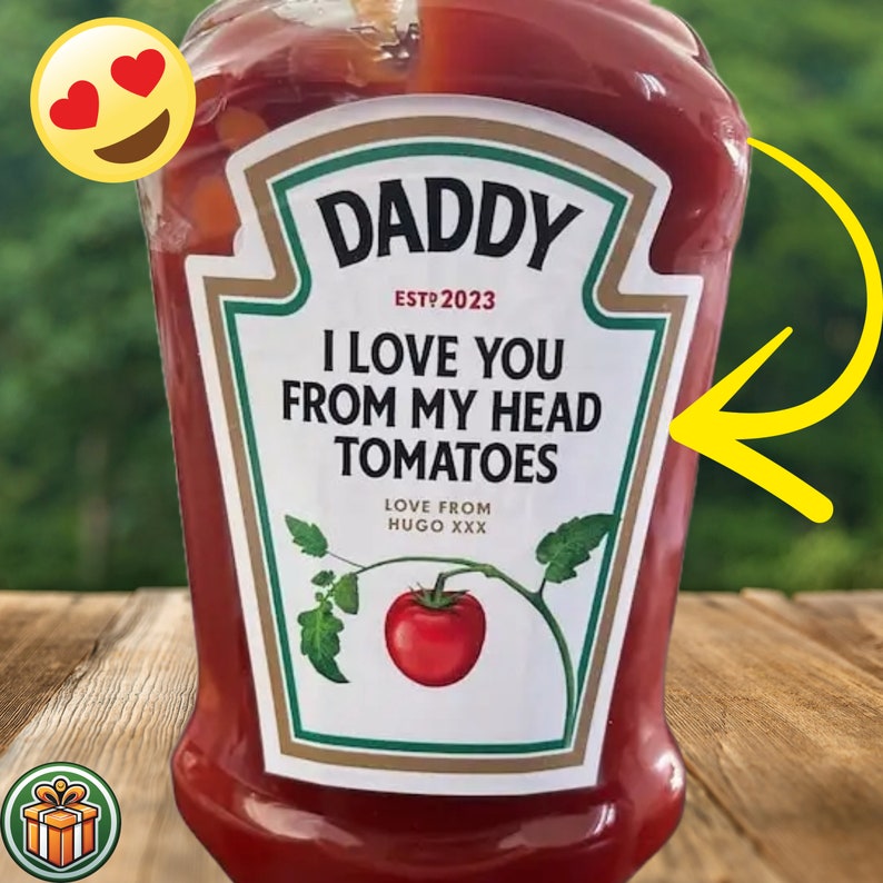 Personalized Tomato Ketchup Label Stickers Funny Custom Vinyl Jar ...