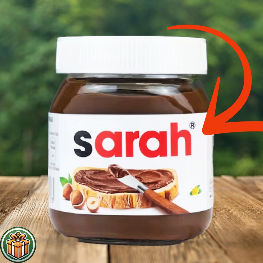 Personalized Nutella Jar Label Custom Chocolate Spread Vinyl Sticker Unique Gift for Any ...