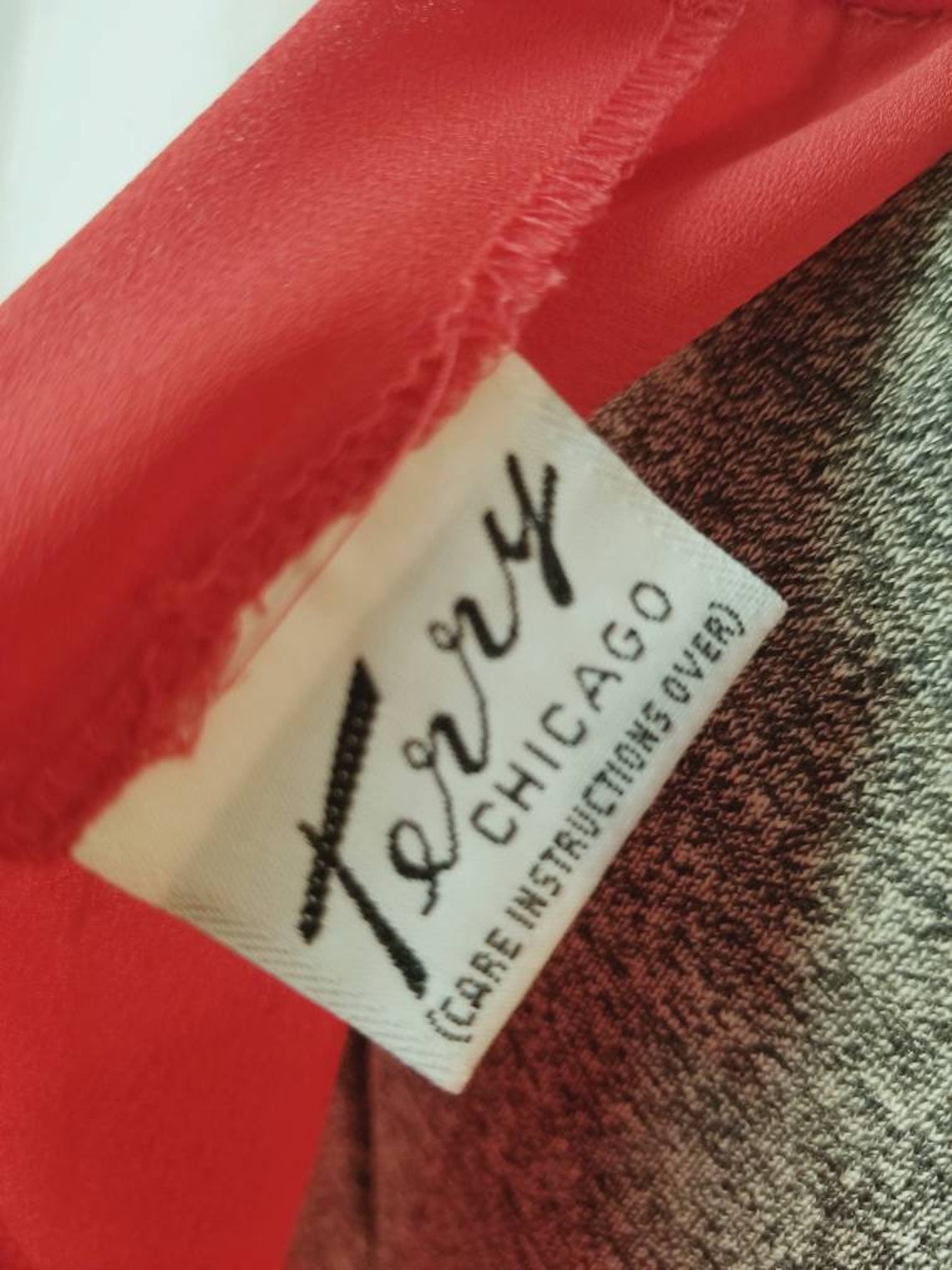 Vintage 70s Terry Red Rolled Collar Secretary Blouse - Etsy