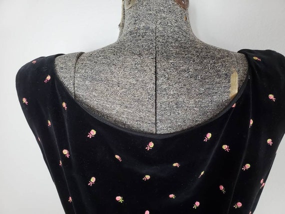 Vintage 60s Jo Collins Black Velvet Sleeveless Sheath… - Gem