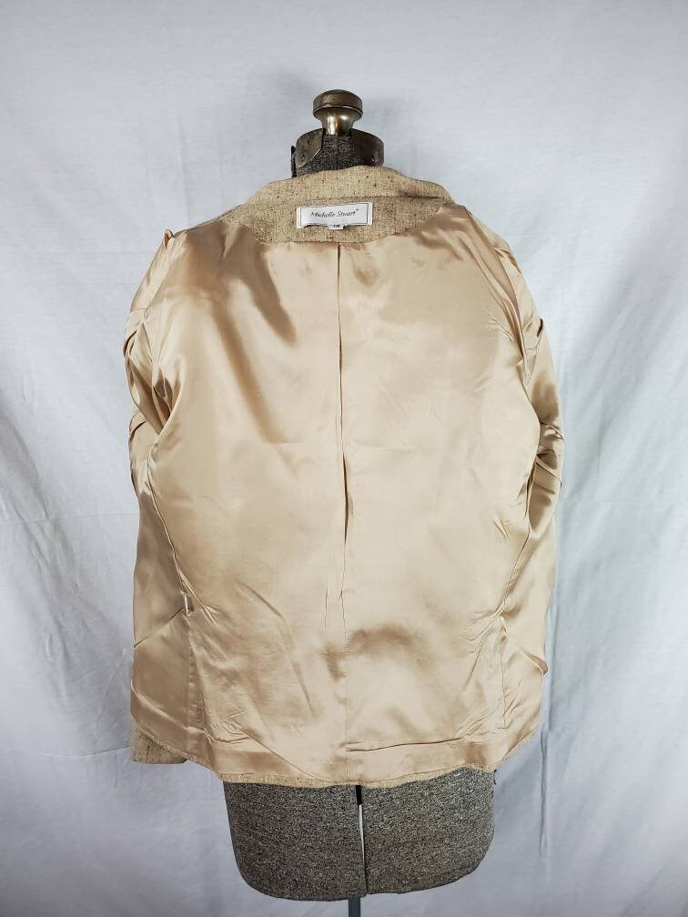 Vintage 80s / 90s Michelle Stuart Beige W/ Brown Flecks Linen - Etsy