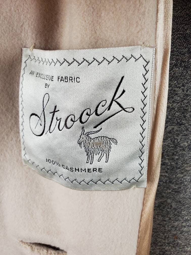 Vintage 50s / 60s Stroock / Baskin Beige Cashmere Coat With - Etsy