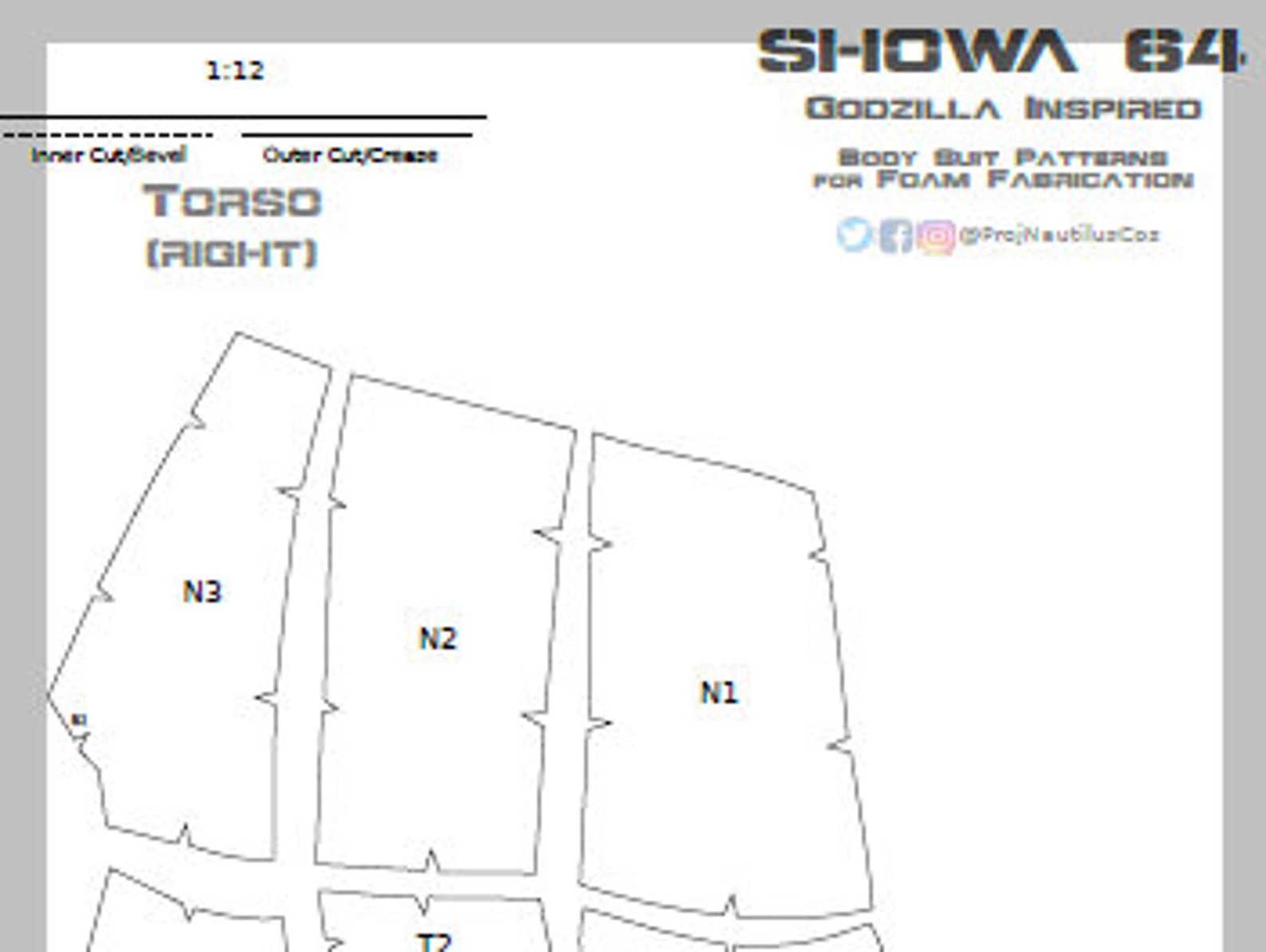 SHOWA 1964 KAIJU Body Patterns for Foam Fabricated Cosplay - Etsy