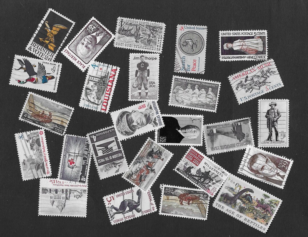 25 Shades of Gray - Used Stamps - Etsy