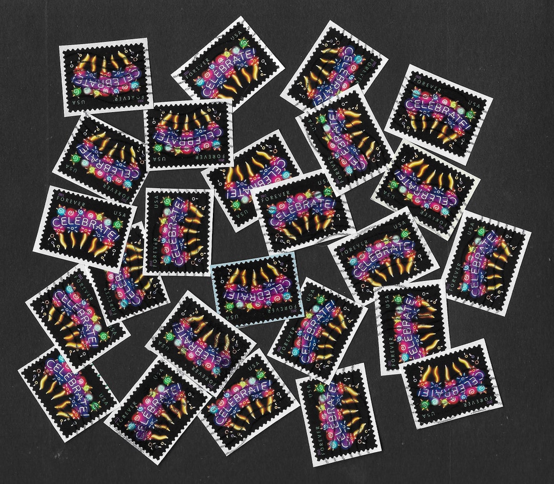 25 Celebrate! - Used and Cancelled Stamps - on Paper - Etsy