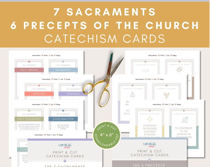 Seven Sacraments Based on a Vintage Holy Card Catholic Art Print - Etsy ...