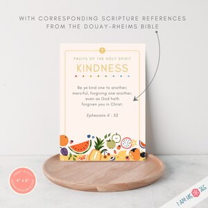 Fruits of the Holy Spirit Catechism Cards Bible Verse Virtue Cards ...