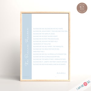 The Divine Praises Prayer Print - Catholic Prayer Printable, Christian ...