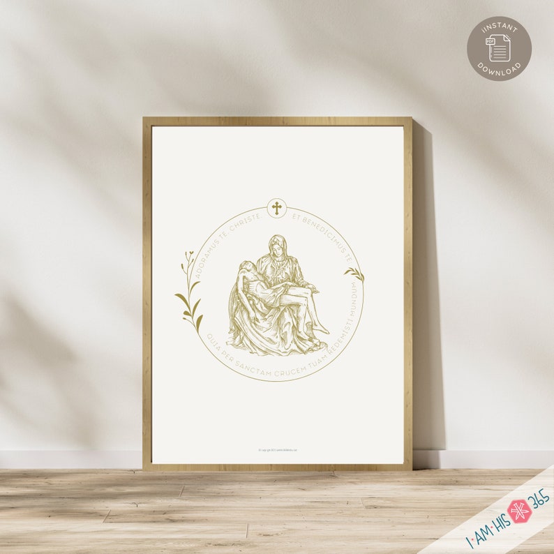 Pieta Catholic Art Print, Catholic Home Decor, Digital Catholic Art ...