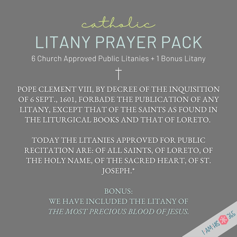Catholic Litany Prayer Packet Instant Download PDF for Prayer ...