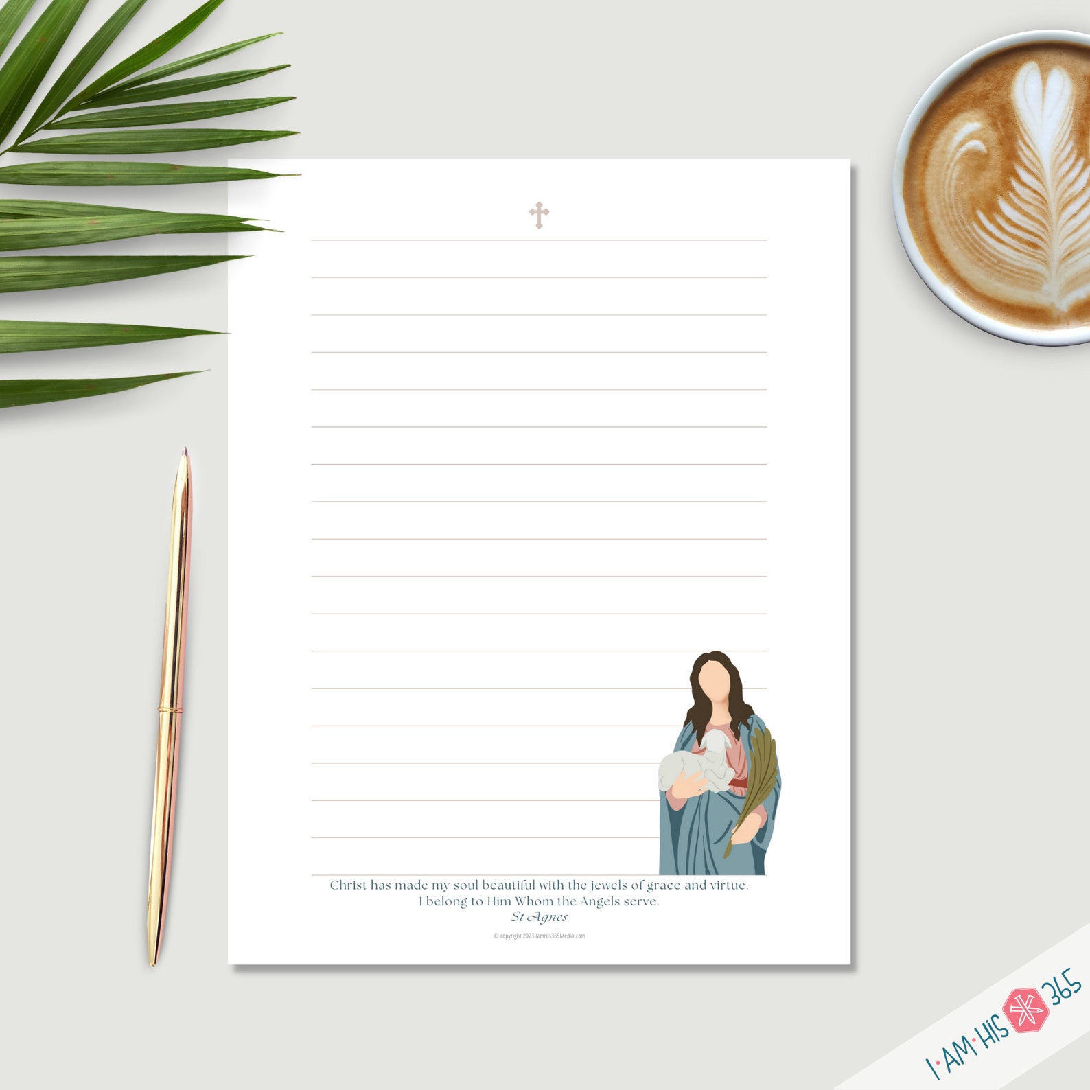 Printable Catholic Saints Stationery | Catholic Stationery | Lined ...