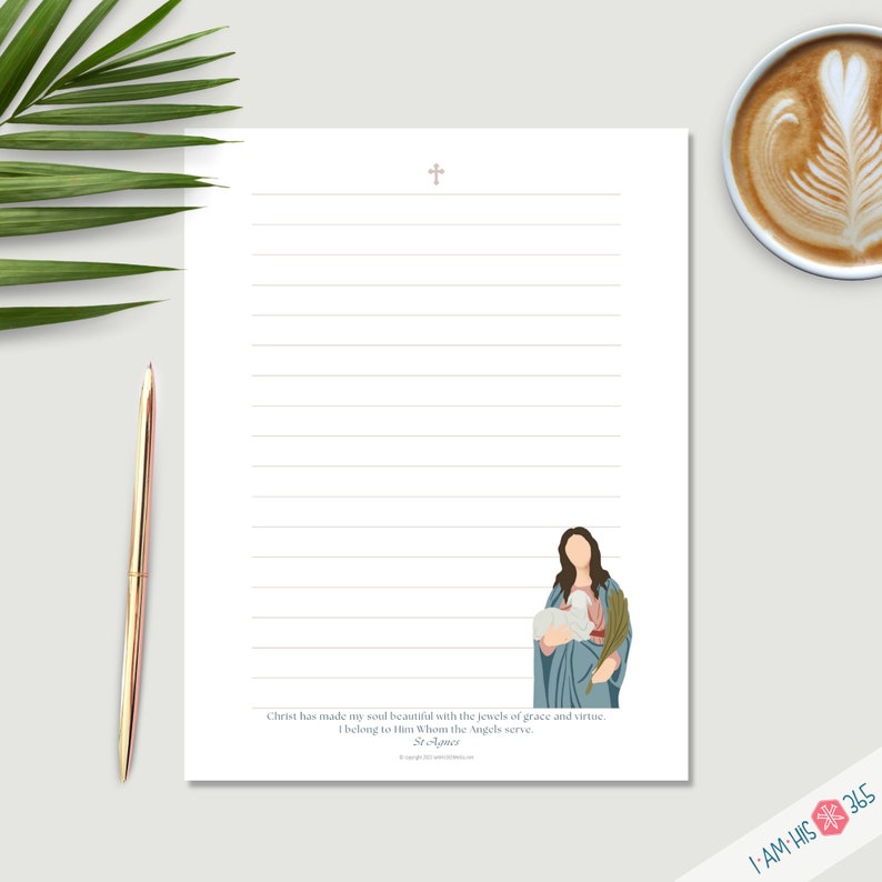 Printable Catholic Saints Stationery | Catholic Stationery | Lined ...