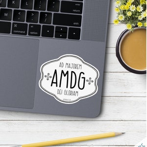 AMDG Decal Catholic Saint Sticker Decal St. Ignatius of Loyola Laptop ...