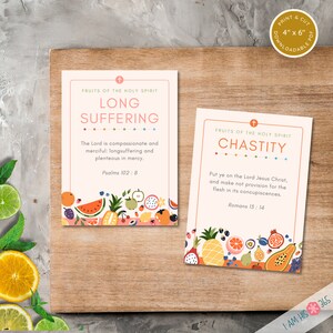 Fruits of the Holy Spirit Catechism Cards Bible Verse Virtue Cards ...