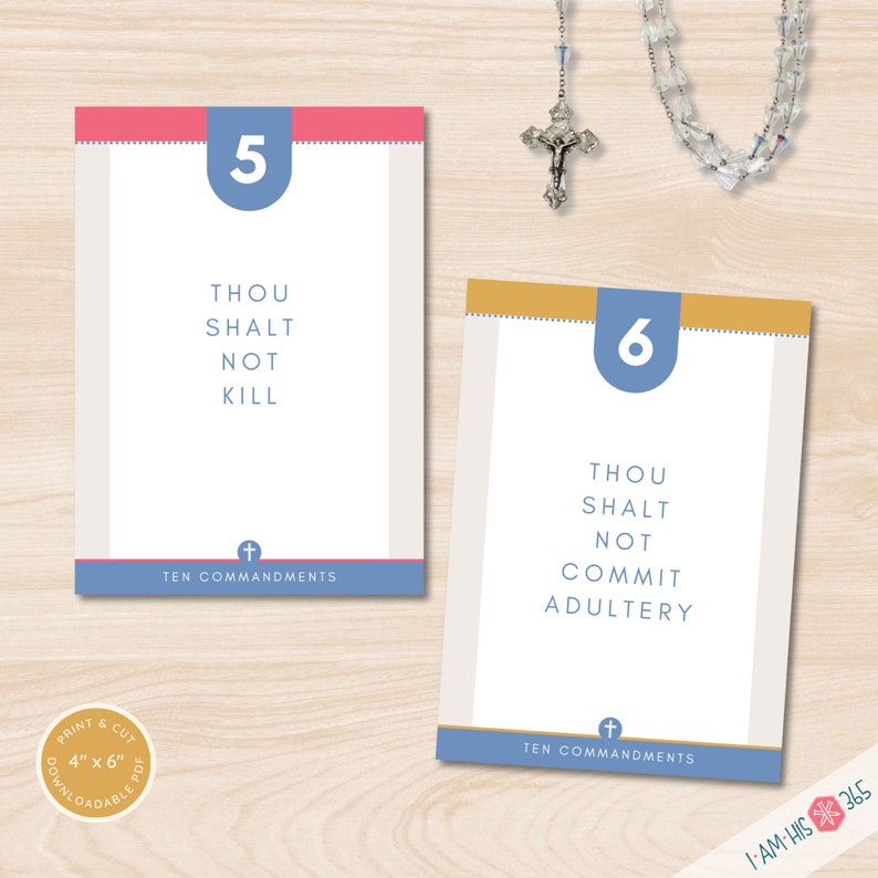 10 Commandments Catholic Catechism Cards: Douay Rheims Bible (digital ...