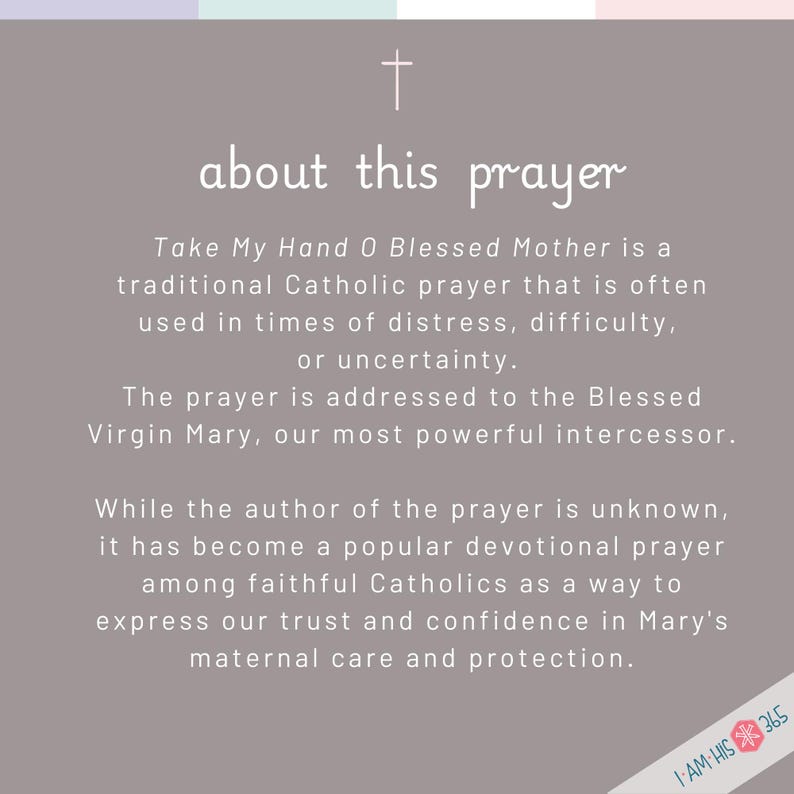Blessed Mother Prayer Card Set: Catholic Poem Art (digital Download) - Etsy