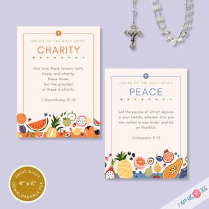 Fruits of the Holy Spirit Catechism Cards Bible Verse Virtue Cards ...