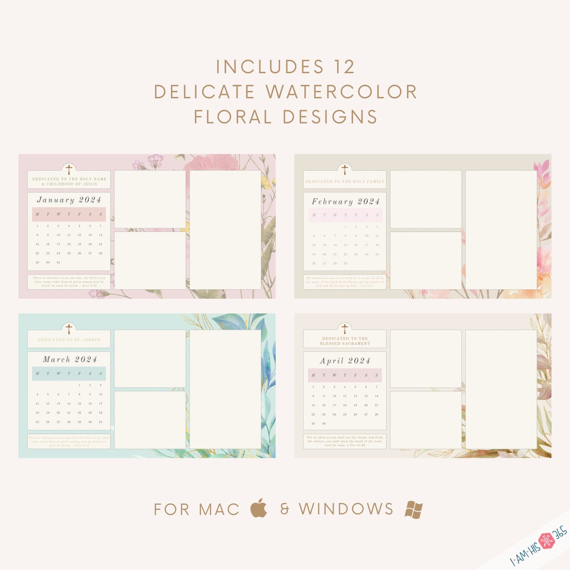 Catholic Desktop Organizer Wallpaper Bundle Floral Desktop Background ...