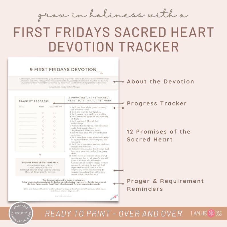 Catholic Spiritual Growth Tracker Printable PDF | Daily Prayer | 54 Day ...