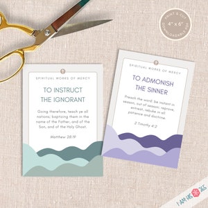 Catholic Works of Mercy Catechism Cards: Douay Rheims Bible (digital ...