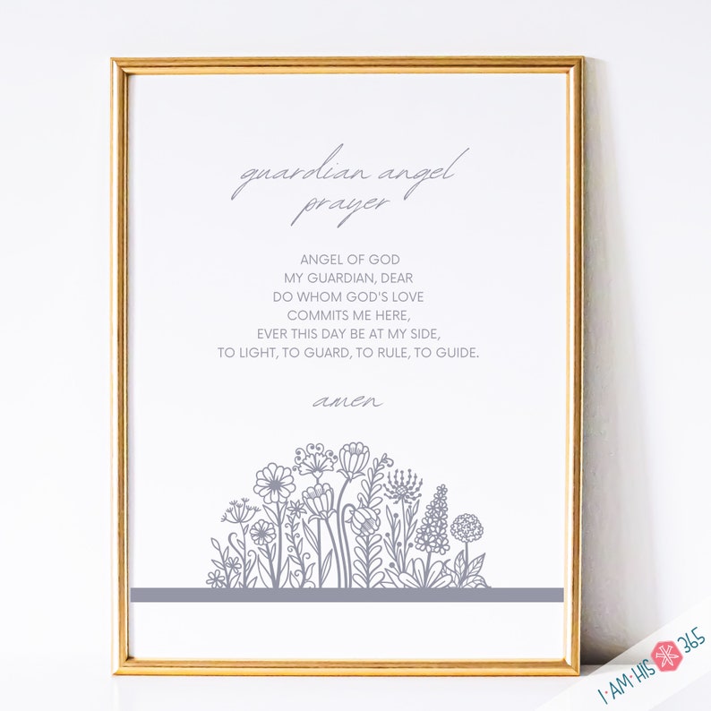 Guardian Angel Prayer Print Printable Catholic Prayer - Etsy