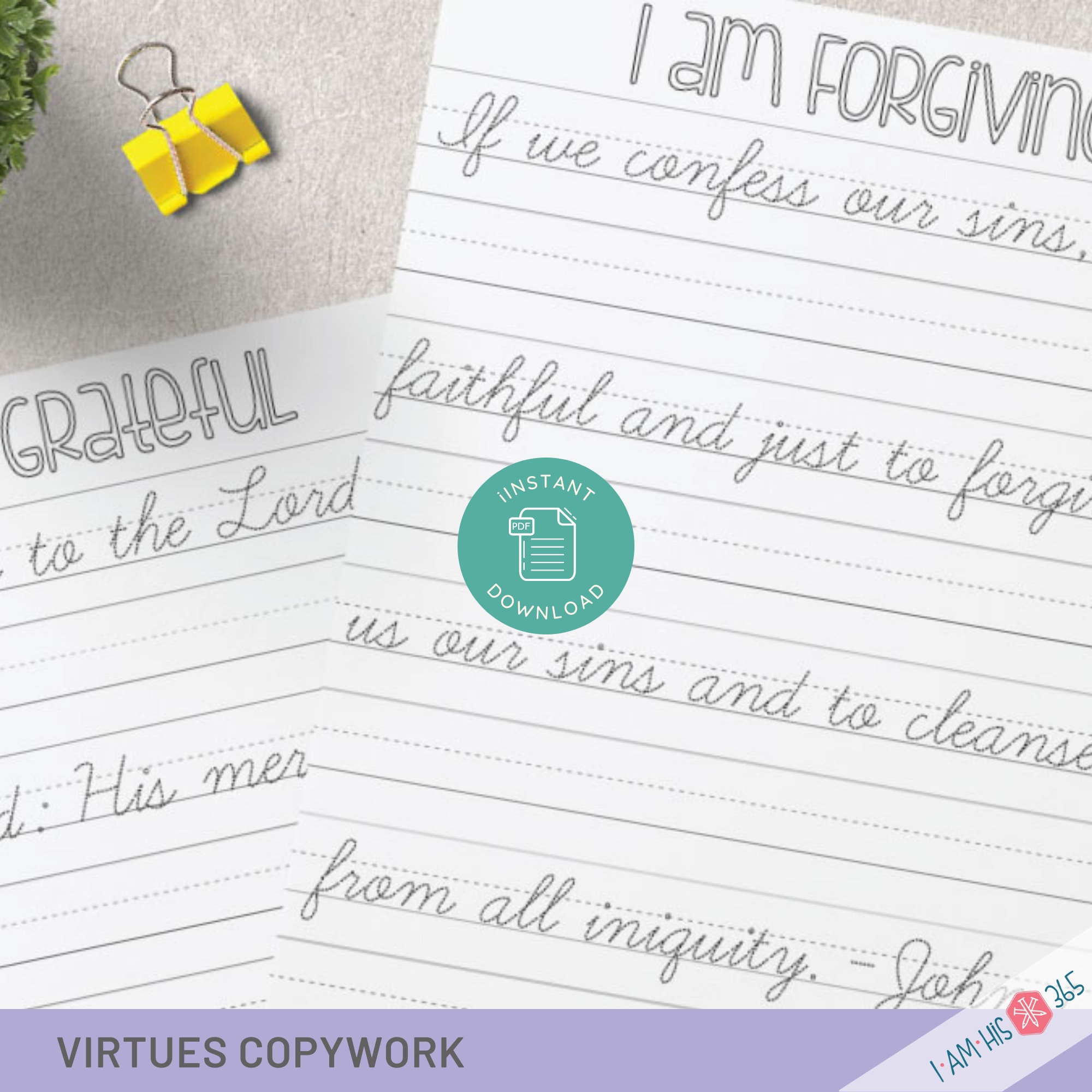 Catholic Cursive Worksheet Bundle for Catechism Scripture Saints 10 ...