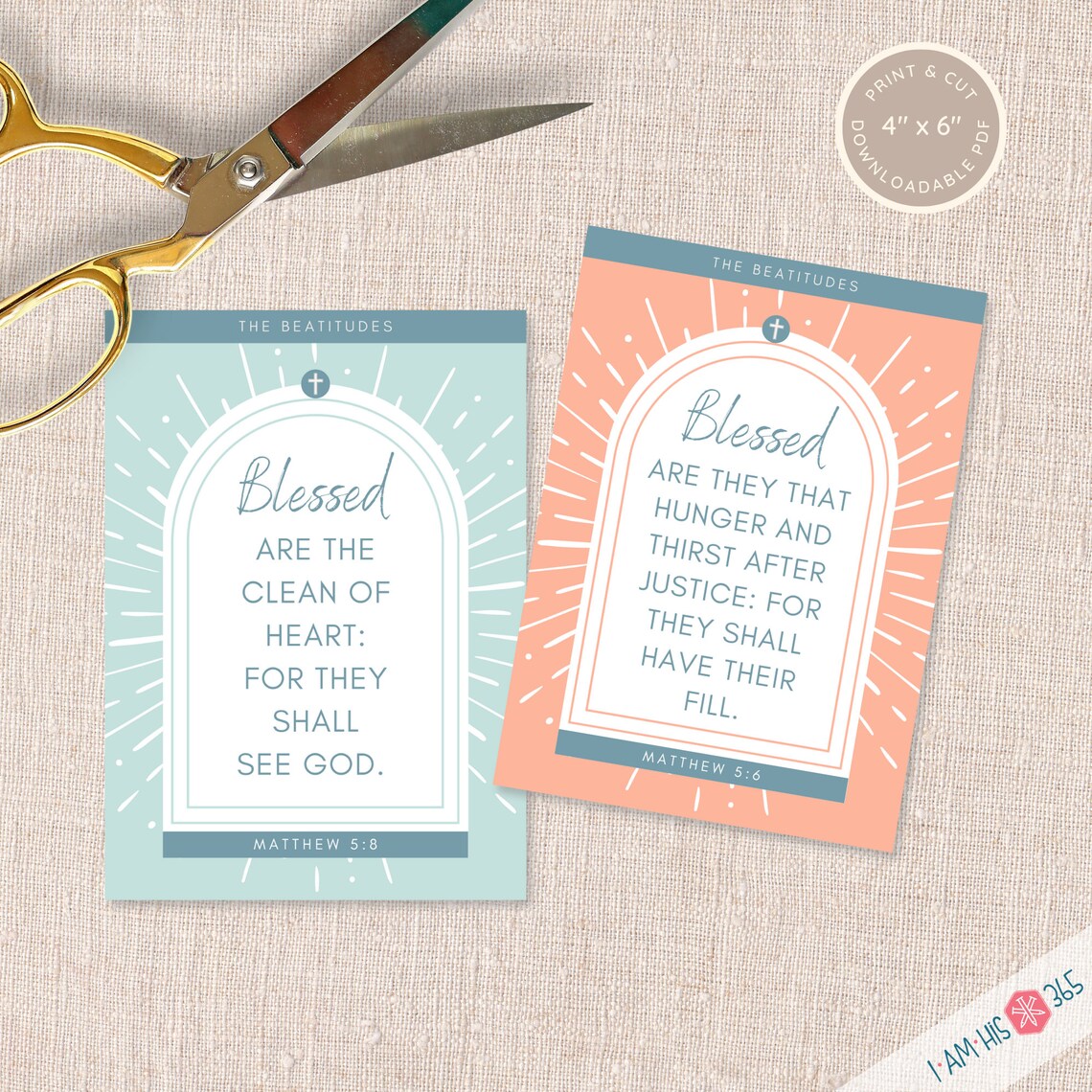 The Beatitudes Catholic Catechism Cards Bible Verse Traditional ...